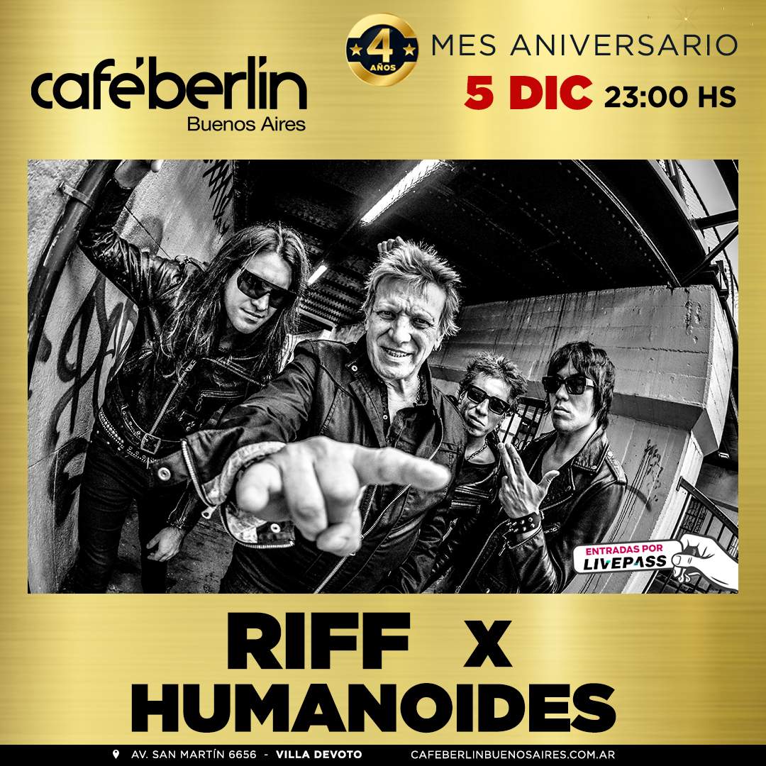 Entradas para Riff x Humanoides en Café Berlín - Livepass